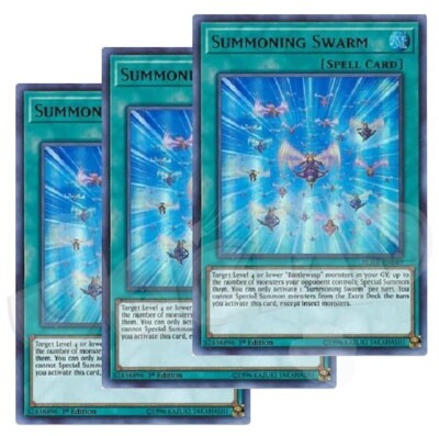 Yugioh - Summoning Swarm x 3 - 1st Edition Ultra Rare NM - Free Holo ...