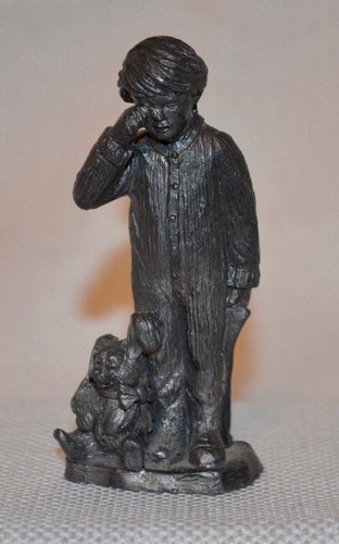 Michael Ricker Rare Vintage Pewter Figurine Boy Christmas Wish List ...