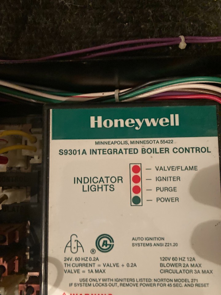 Honeywell Trianco Heatmaker Weil McLain S9301A Integrated Boiler ...