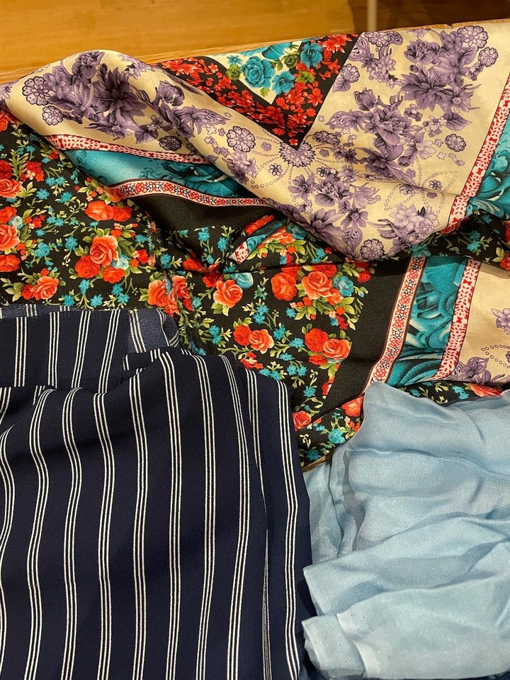 Fabric remnants bundle Silk, Wool, Polyester | eBay UK