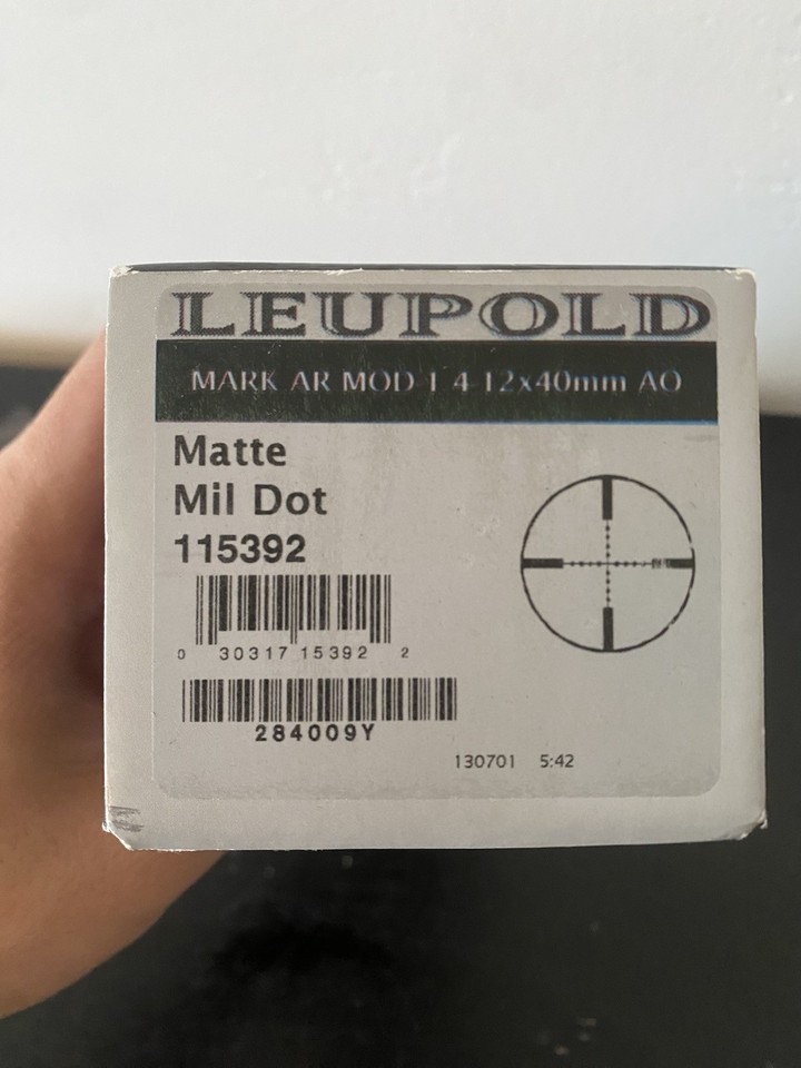 Leupold Rifle Scope Mark A R Mod 1 4-12x40mm AO Mil dot with IMS Mount ...