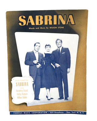 1954 SABRINA Sheet Music "Sabrina" Audrey Hepburn Humphrey Bogart ...