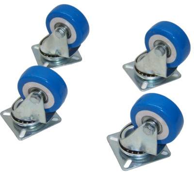 4 pcs 2" Caster PU Caster Wheels Set Swivel Base With Bearings ...
