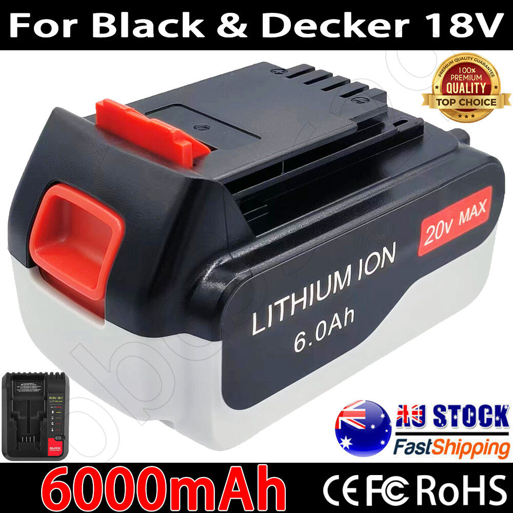 6000mAh for Black & Decker 18V Battery BL1318 BL1518 BL2018 LBXR20 ...