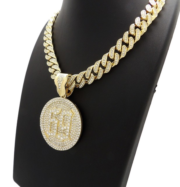 TEKASHI 69 6IX9INE PENDANT 14K LAB DIAMOND GOLD CUBAN LINK CHAIN ...