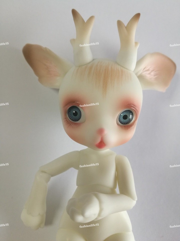1/8 BJD Doll Cute Deer +Horn Animal free eyes + face up Resin White ...