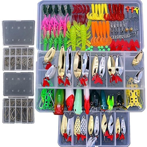 1 Set 226pcs Fishing Lure Tackle Kit Bionic Bass Trout Salmon Pike ...