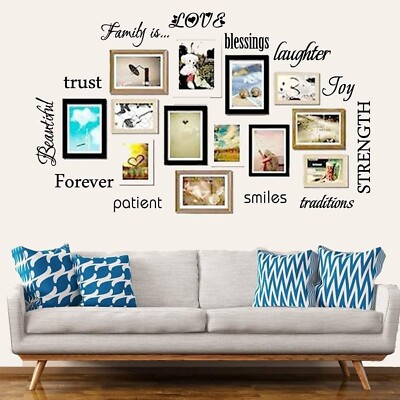 JEPART Set of 12 Family Quote Words Vinyl Wall Sticker Family Wall ...
