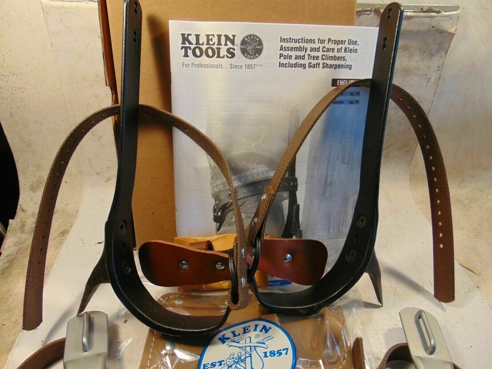 Klein Tools Pole Climbers Set 1 1/2 inch Gaffs Pole Climbing Spikes ...