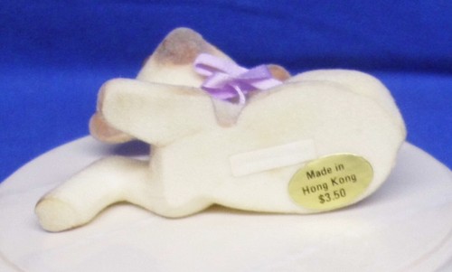 Hallmark Easter Merry Miniature Flocked Lamb with Purple Bow 1985 Used ...
