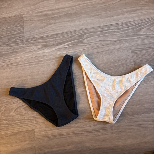 J. Crew Textured Curved-Waist Bikini Bottoms Blue And White Size Small ...