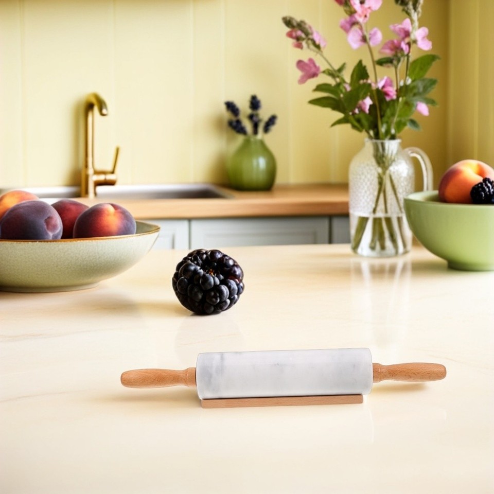 3pcs Marble Rolling Pin: Marble Kitchen Dough Rolling Pin - Non-Stick ...