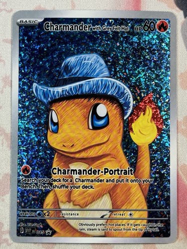 Charmander With Grey Felt Hat Custom Holo Foil Card Van Gogh Portrait ...