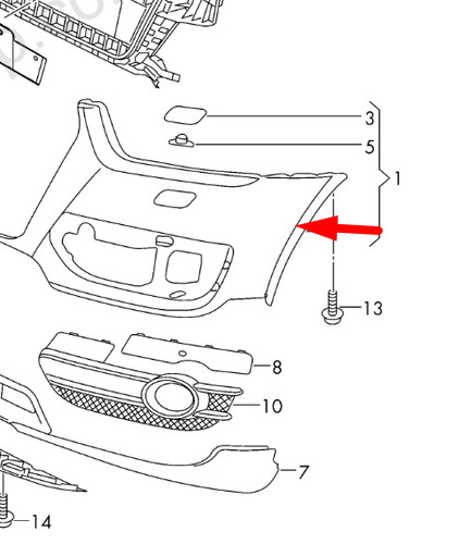 NEW AUDI Q3 8U FRONT BUMPER LEFT SIDE COVER 8U0807065AGRU OEM NO DUTY ...