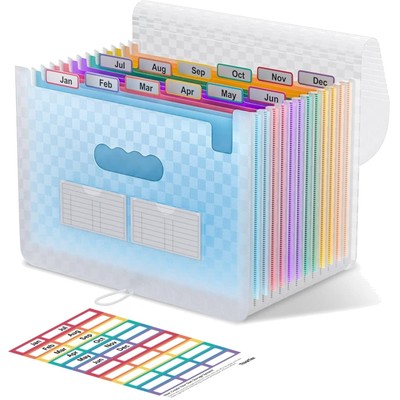 Accordian Lever Arch File, 12 Pockets, Expandable File Folders ...