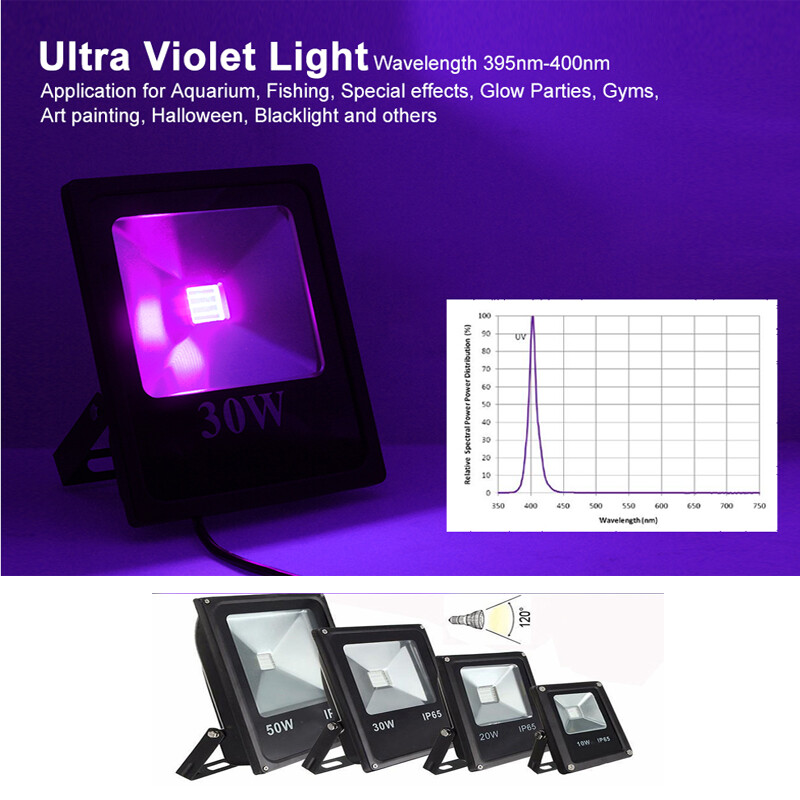 UV LED Floodlight 10W 20W 30W 50W High Power Ultra Violet Detection ...