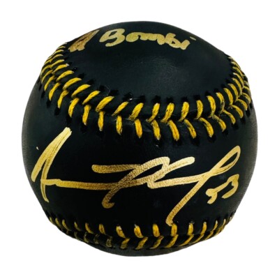 Adolis Garcia Texas Rangers Signed Black Baseball El Bombi Beckett COA ...