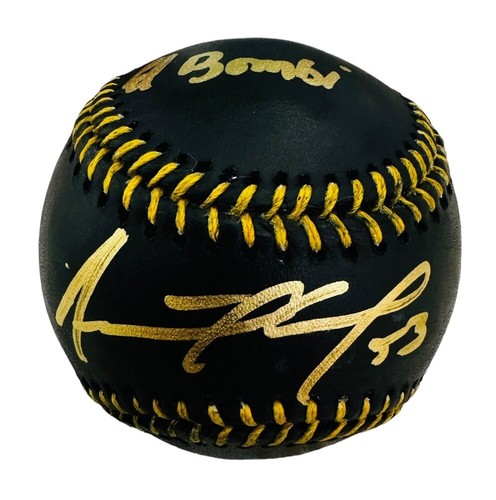 Adolis Garcia Texas Rangers Signed Black Baseball El Bombi Beckett COA ...