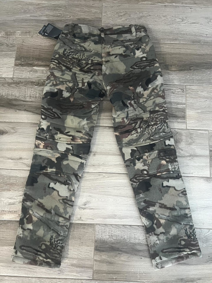 UNDER ARMOUR WINDPROOF FLEECE CAMOUFLAGE FOREST HUNTING PANTS 1365595 ...