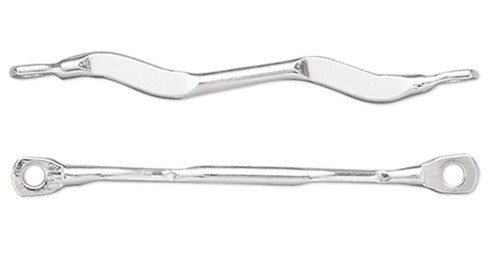 100 Silver Plated Brass 16x2mm Fancy Wave Link Connectors | eBay