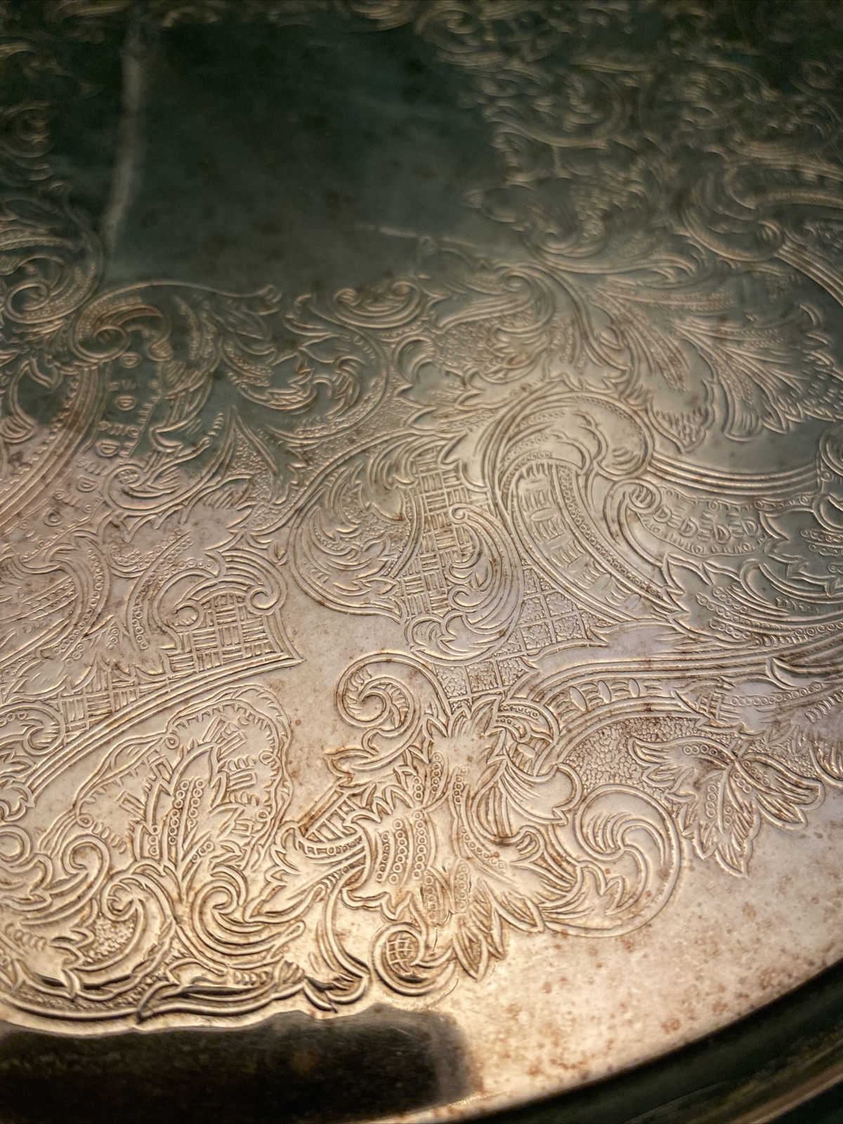 Vintage ONEIDA USA Silver Plated Ornate Design 12" Round Serving Tray ...