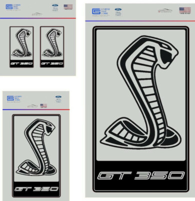 SHELBY COBRA GT350 SILVER BADGE VINYL DECALS (Small) | eBay