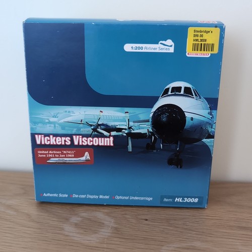 New Hobby Master 1:200 Vickers viscount United Airlines N7411 HL3008 | eBay