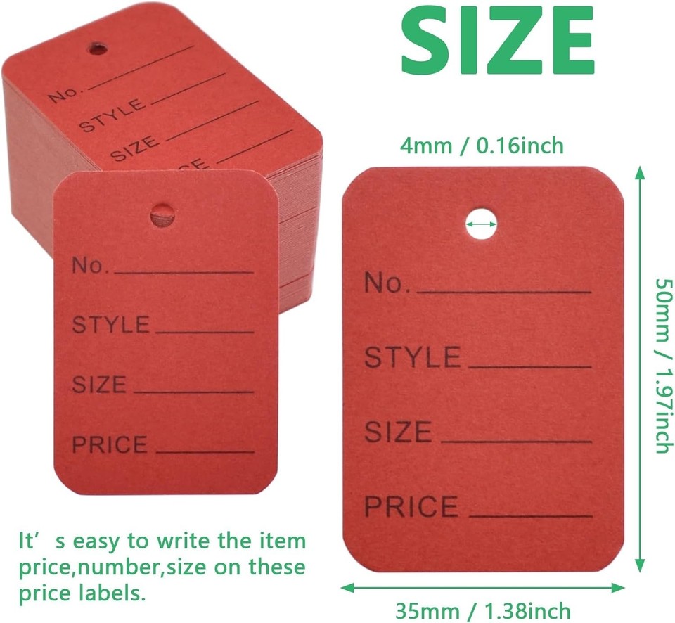 Quality Blank Price Tags, 1.38 x 1.97 Inches - 1000 Pcs in 5 Colors ...