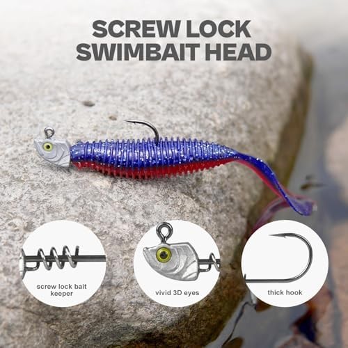 Fishing Swimbait Jig Heads with Screw Lock Hooks | eBay