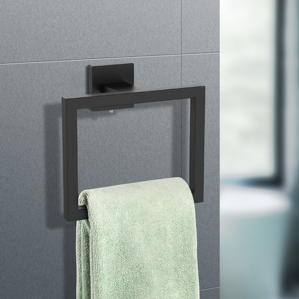 Square Hand Towel Ring Stainless Steel Towel Holder Wall Mounted Hand ...