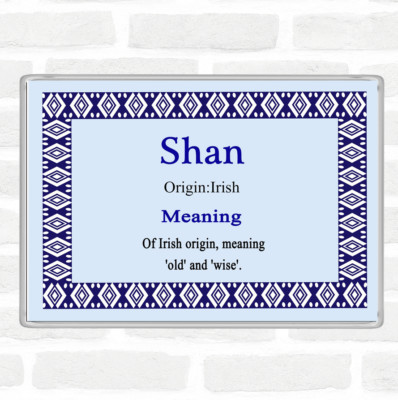 Shan Name Meaning Jumbo Fridge Magnet Blue | eBay UK