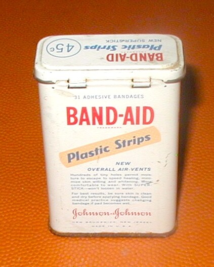 Band Aid plastic strips air vents bandage vintage tin band aid box ...
