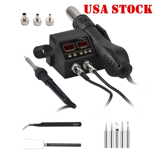 8586D Soldering Station 2 in 1 Functions Electric Iron SMD Hot Air ...