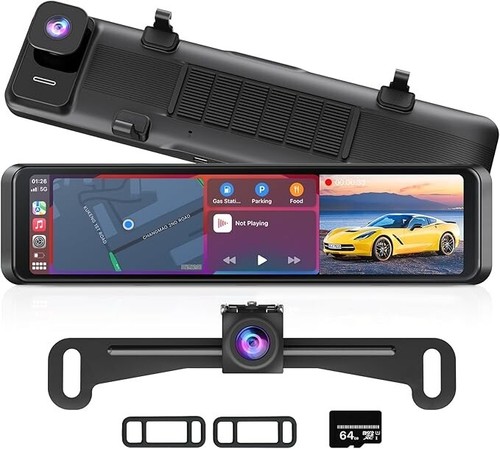 4K Rear View Mirror Camera with Carplay & Android Auto: 11.26 ...