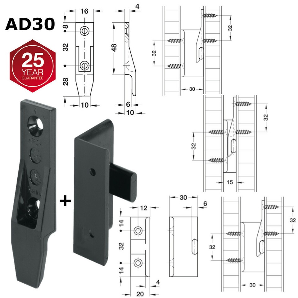 Keku Connecting Fasteners Set Of Panel & Angled Components AD15/30 ...
