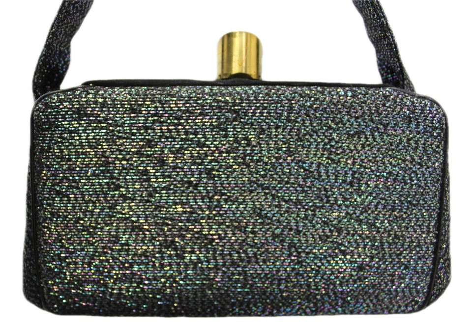 Vintage Stylecraft Miami Black Lurex Metallic Petite Box Purse 40s ...