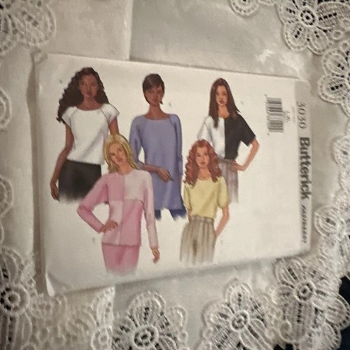 BUTTERICK 3030 Easy Blouse Top Sewing Pattern 2001 Womens T-SHIRT L-XL ...