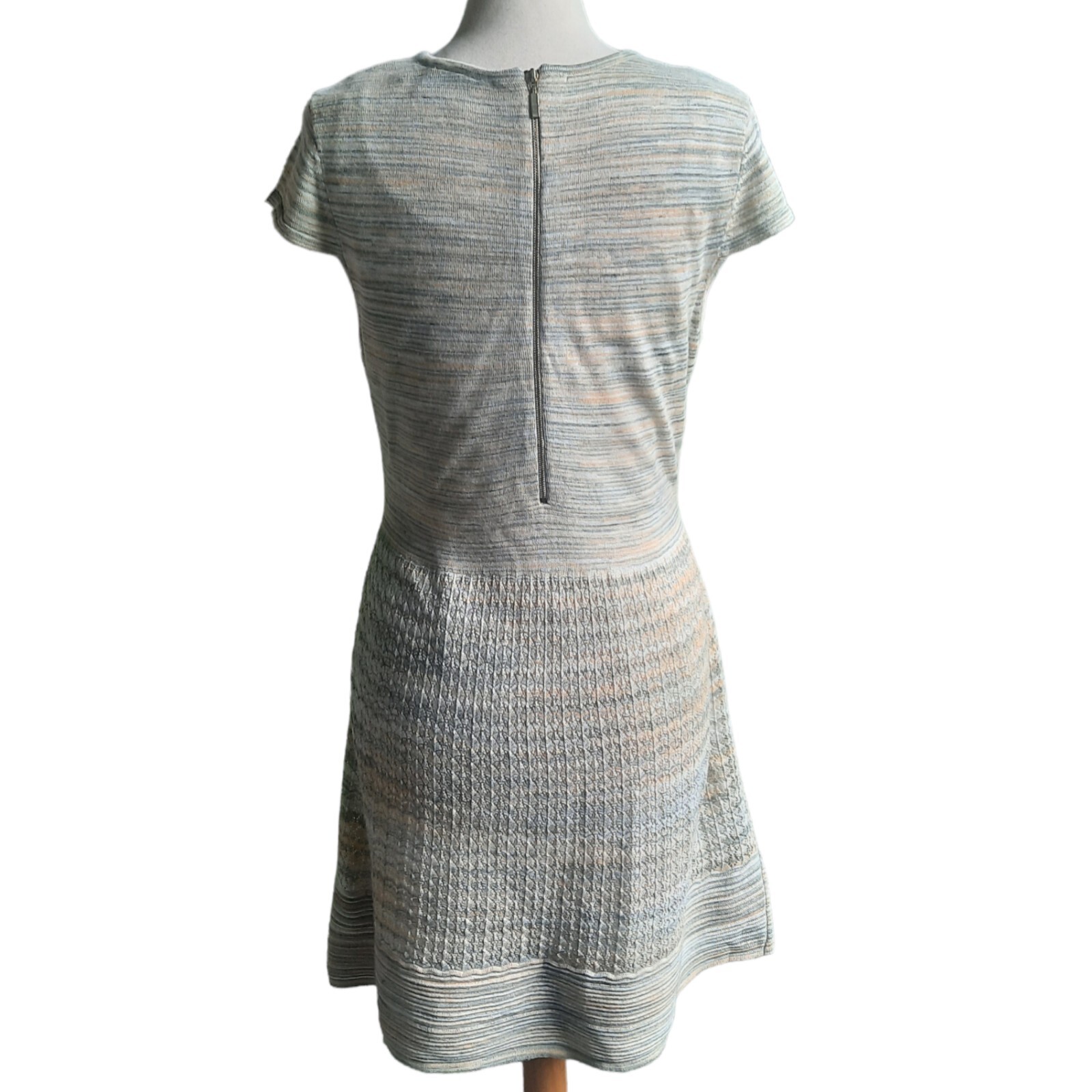 CYNTHIA ROWLEY Fit & Flared Cap Sleeve Space Dyed Knit Dress Sz XL ...