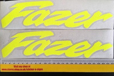 2x Fluro Yellow Fazer 220mm X 60mm Stickers Most Colours | eBay