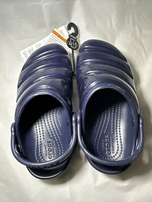 crocs classic neo puff clog kids youth toddler size us c10 navy bleu ...
