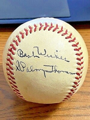 VALMY THOMAS SIGNED AUTOGRAPHED ONL GILES BASEBALL! NY Giants, Phillies ...