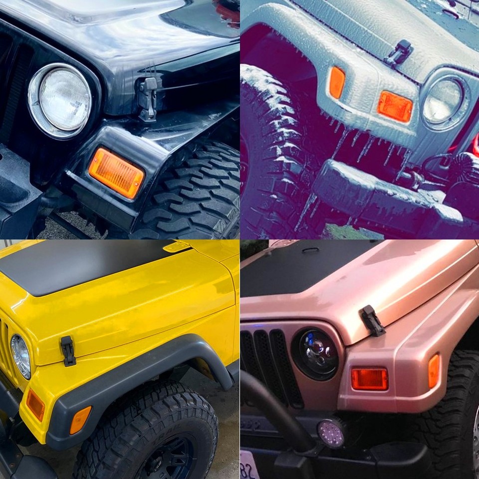 2x Front Hood Bracket Latch Catch Car For Jeep Wrangler TJ 1997-2005 ...