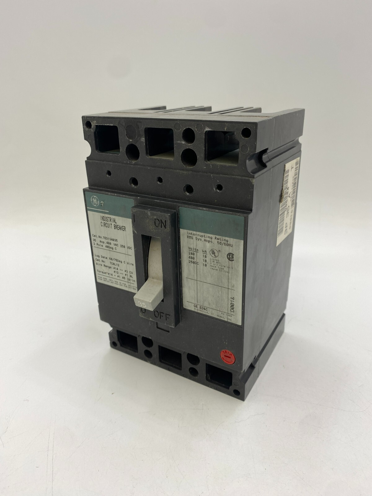 General Electric GE TED134035 Circuit Breaker 35A 3P 480V 3PH TED 35 ...