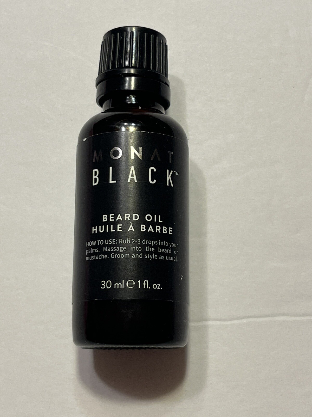 Monat Black Beard Oil Mustache Grooming 1 fl oz Full Open Bottle Huile ...