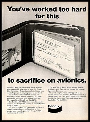 1968 Bendix Trophy Line Avionics Vintage PRINT AD Aviation Systems ...