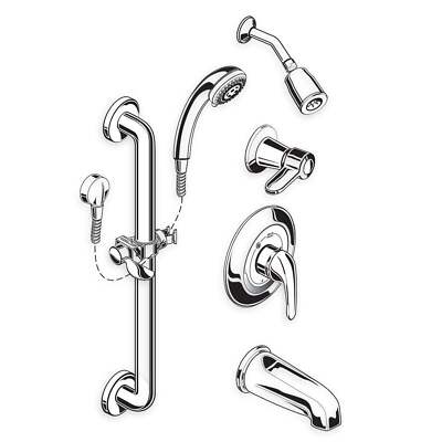 AMERICAN STANDARD 1662SG214.002 COMMERCIAL SHOWER SYSTEM KIT 1.5 GPM ...