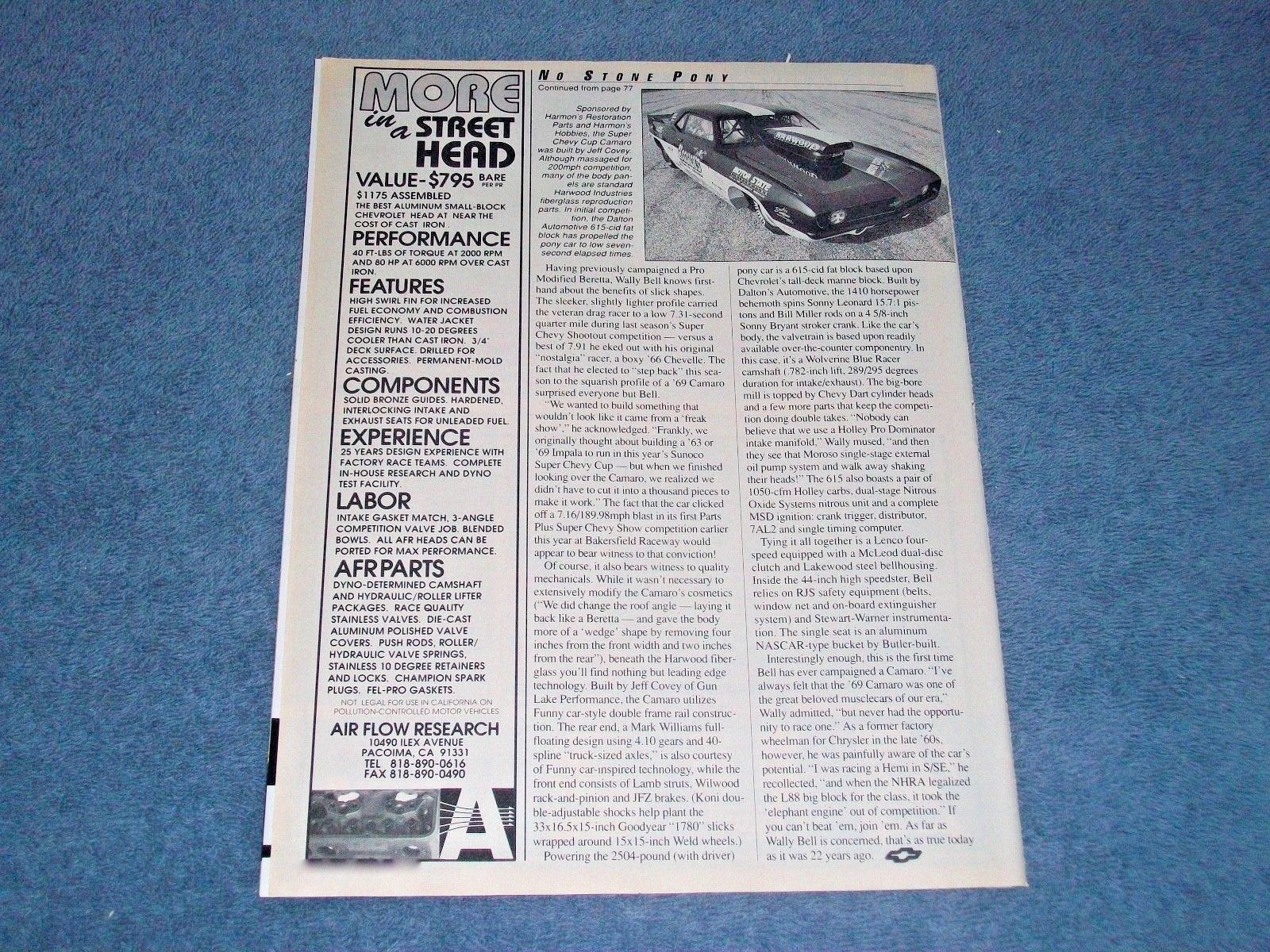 Wally Bell's 1969 Chevy Nova Pro Mod Drag Car Vintage Article "No Stone ...