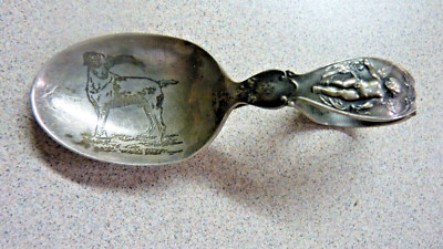 Rare Antique Baby Spoon Sterling Silver Angel Dog Patd 1880 | eBay