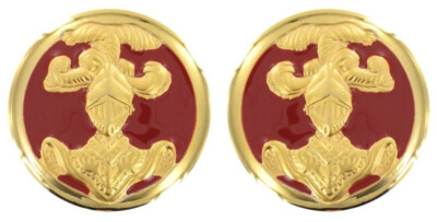 Pair Of ABC Spahis Army Insignia Collar Pins Cavalry Ceremonial Uniform ...