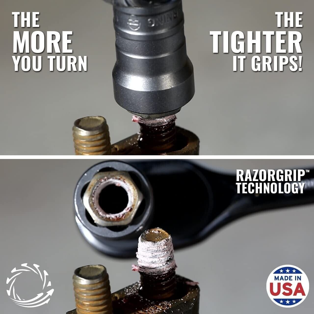 ROCKETSOCKET 13 Impact Grade Extraction Rocket Socket Set 3/8 Drive SAE ...